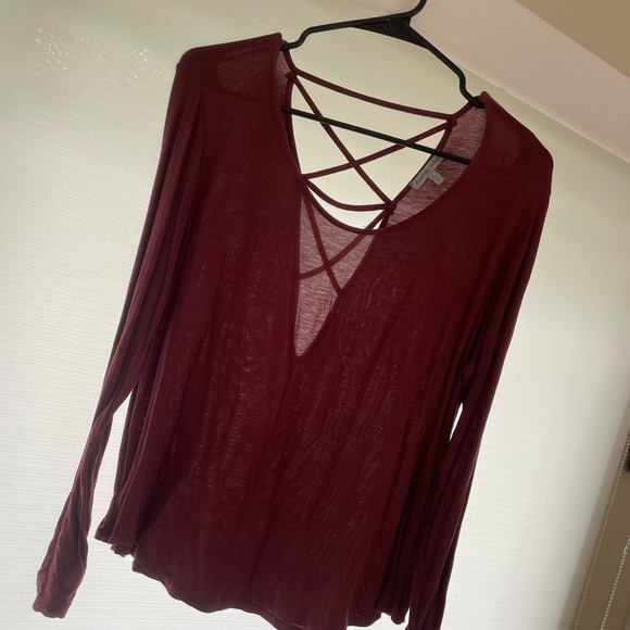 Tops | Maroon Long Sleeve | Poshmark